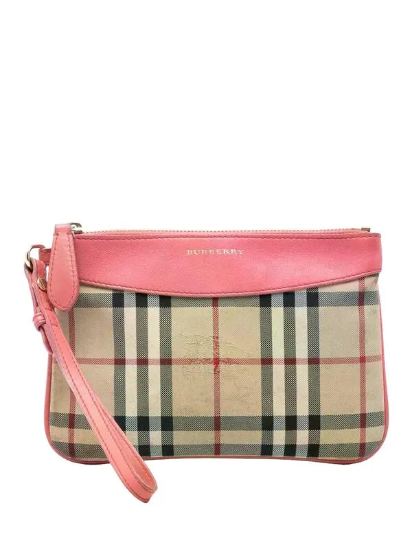 Burberry Haymarket Check Peyton Clutch Bag - Pink
