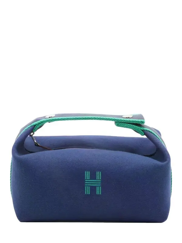 Hermès Small Toile Bride A Brac Case Vanity Bag - Blue