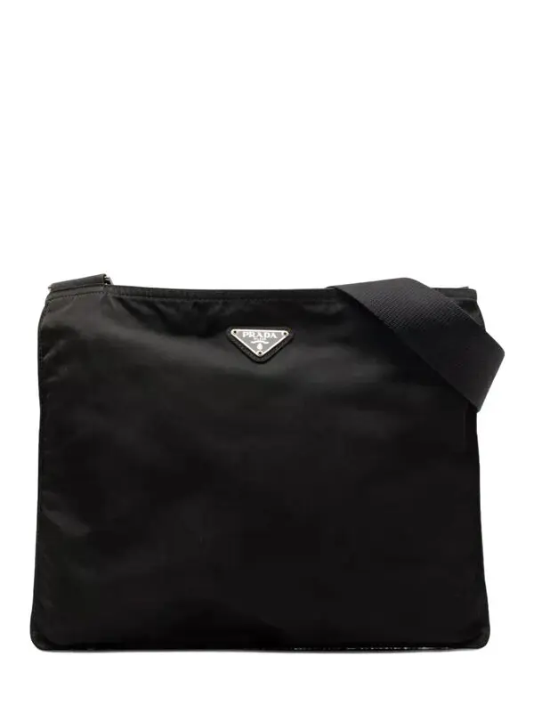 Prada Tessuto Zip Top Crossbody Bag - Black