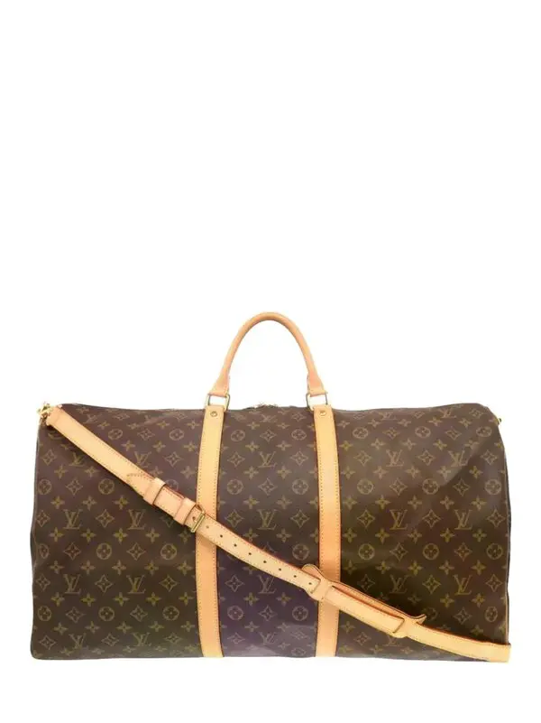 LOUIS VUITTON 2004 Monogram Keepall Bandouliere 60 Travel Bag - Brown