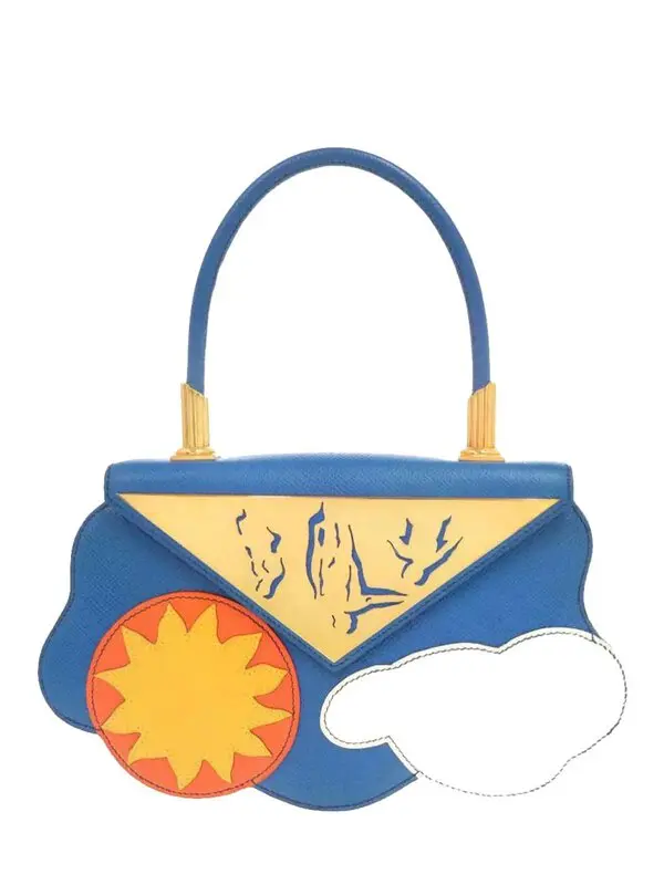 Hermès 1994 Limited Edition Mini Courchevel Sun And Cloud Handbag - Blue
