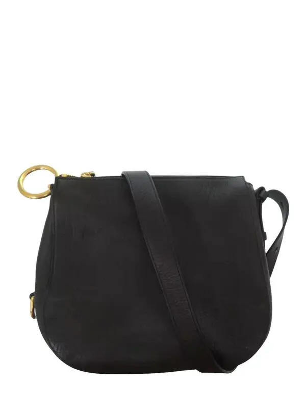 Burberry Calfskin Knight Shoulder Bag - Black