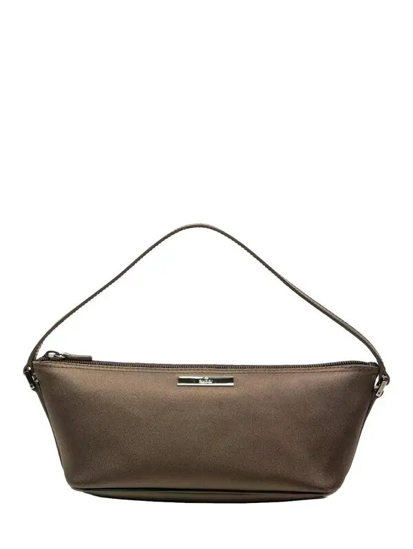 Gucci Satin Boat Shoulder Bag - Brown