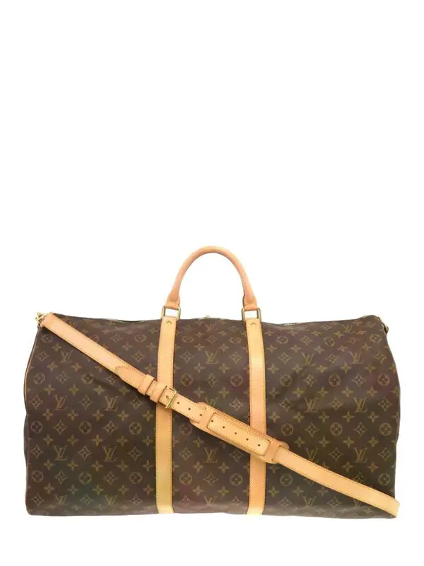 LOUIS VUITTON 2002 Monogram Keepall Bandouliere 60 Travel Bag - Brown