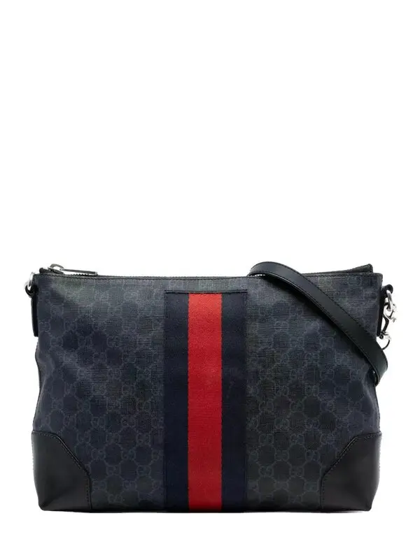 Gucci Gg Supreme Web Crossbody Bag - Black