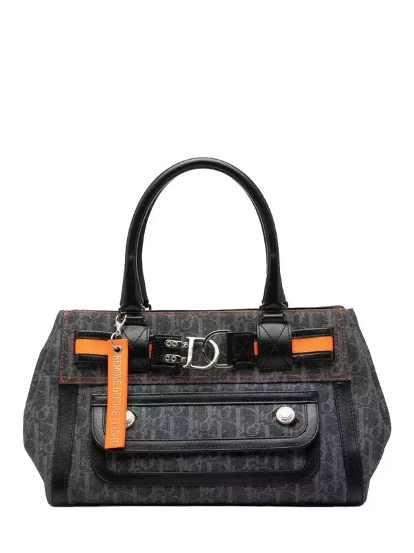 Dior 2005 Diorissimo Trotter Denim Flight Handle Bag - Blue