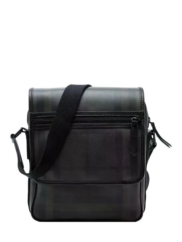 Burberry Smoked Check Coated Canvas Messenger Bag - Grey