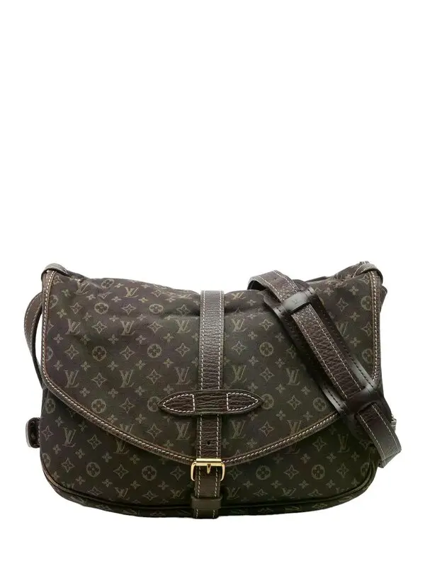 LOUIS VUITTON Monogram Mini Lin Saumur 30 Crossbody Bag - Brown