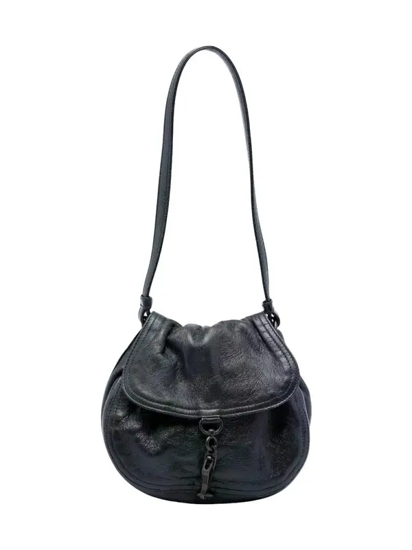 Bottega Veneta Intrecciato Trimmed Nappa Flap Shoulder Bag - Grey