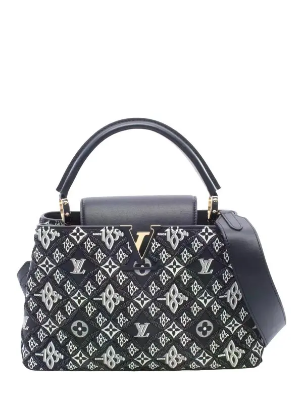 LOUIS VUITTON Since 1854 Monogram Capucines Mm Satchel - Black