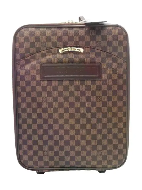 LOUIS VUITTON 2003 Damier Ebene Pegase 45 Travel Bag - Brown