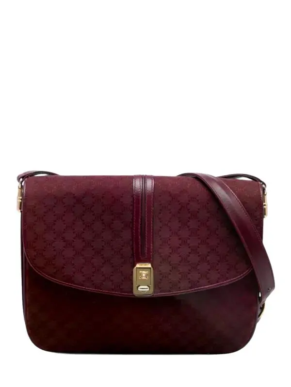 Celine 2003 Macadam Coated Canvas Crossbody Bag - Red