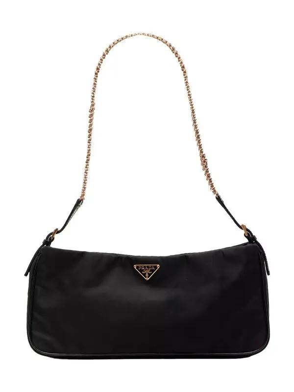 Prada Tessuto Chain Shoulder Bag - Black