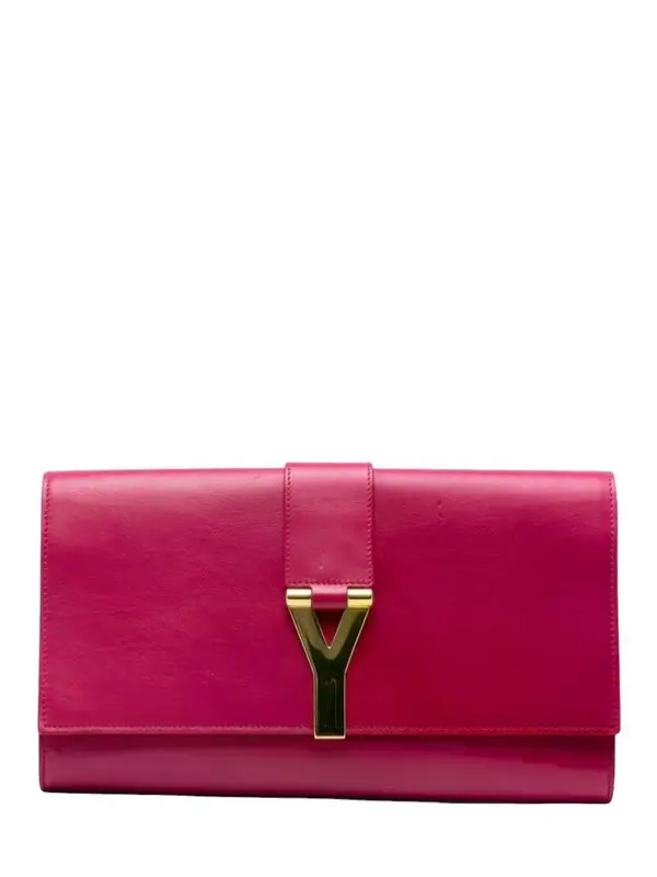 Saint Laurent 2013-2026 Leather Chyc Ligne Clutch - Pink