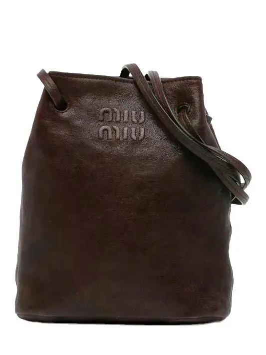 Miu Miu Mini Nappa Leather Crossbody Bag - Brown