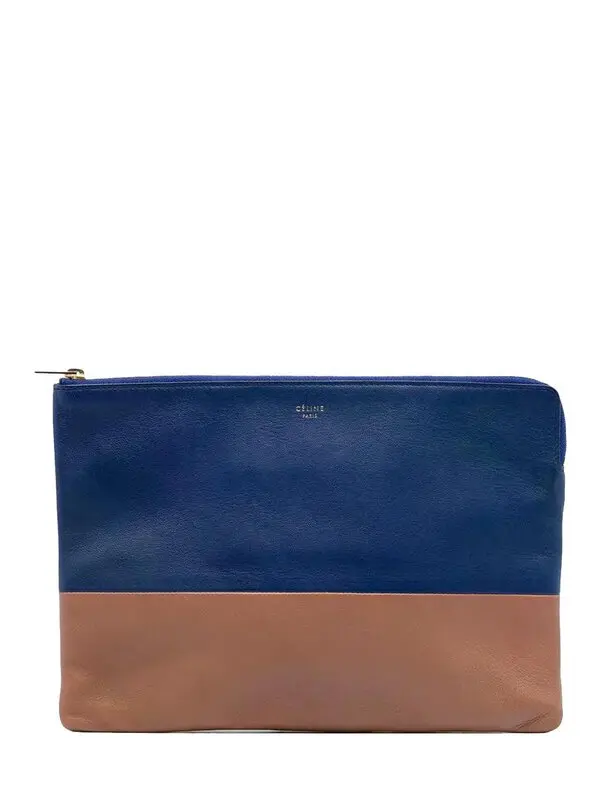 Celine 2015 Bicolor Lambskin Solo Clutch Bag - Blue