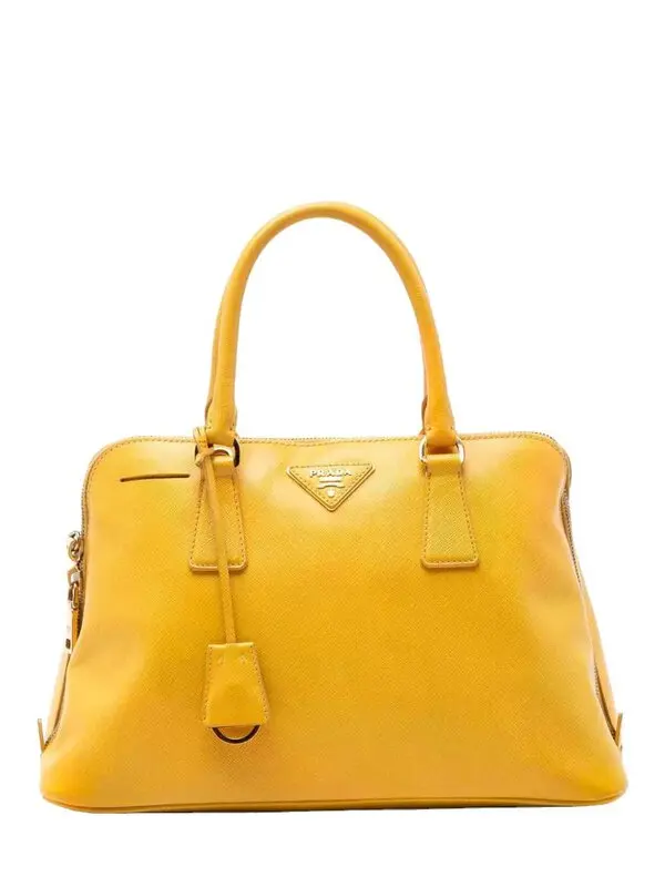 Prada Saffiano Lux Promenade Satchel - Yellow