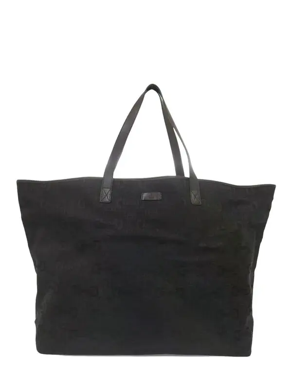 Gucci 2016-2026 Large Horsebit Canvas Tote Bag - Black