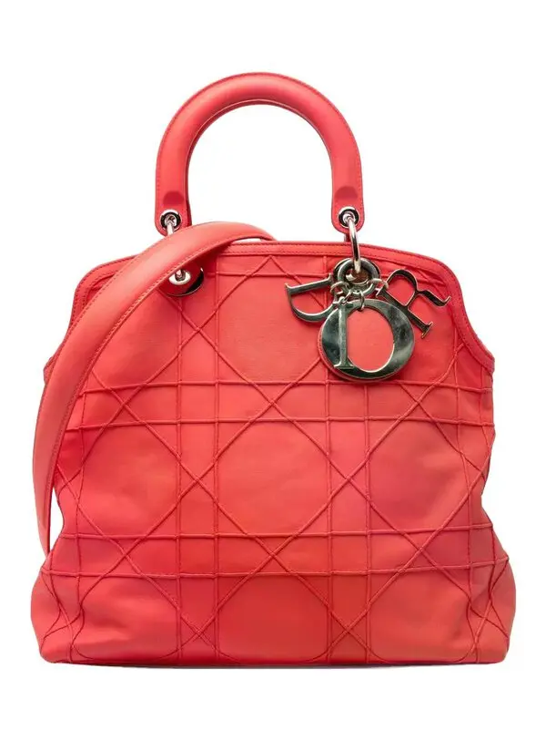 Dior 2012 Medium Cannage Polochon Granville Satchel - Pink