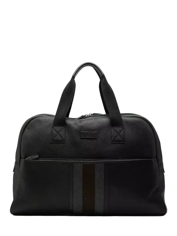 Gucci 2000-2015 Web Leather Travel Bag - Black