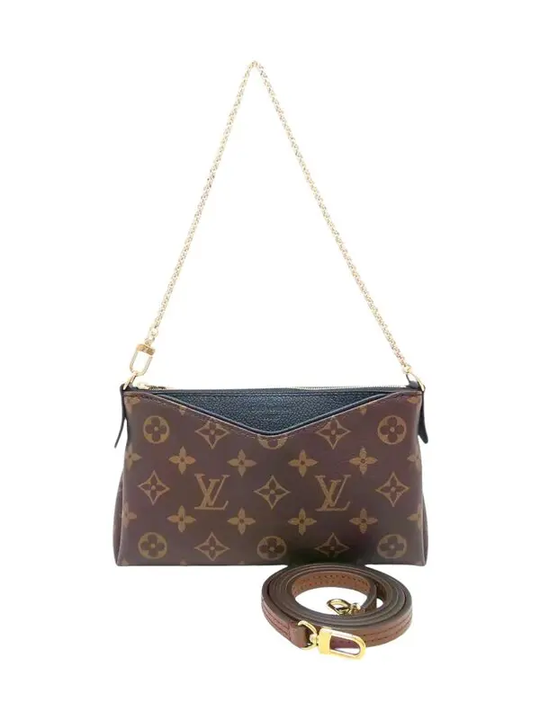 LOUIS VUITTON 2018 Monogram Pallas Clutch Satchel - Brown