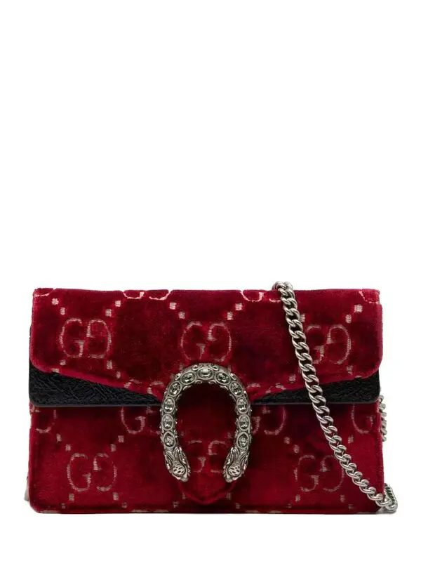 Gucci Mini Gg Velvet Dionysus Crossbody Bag - Red