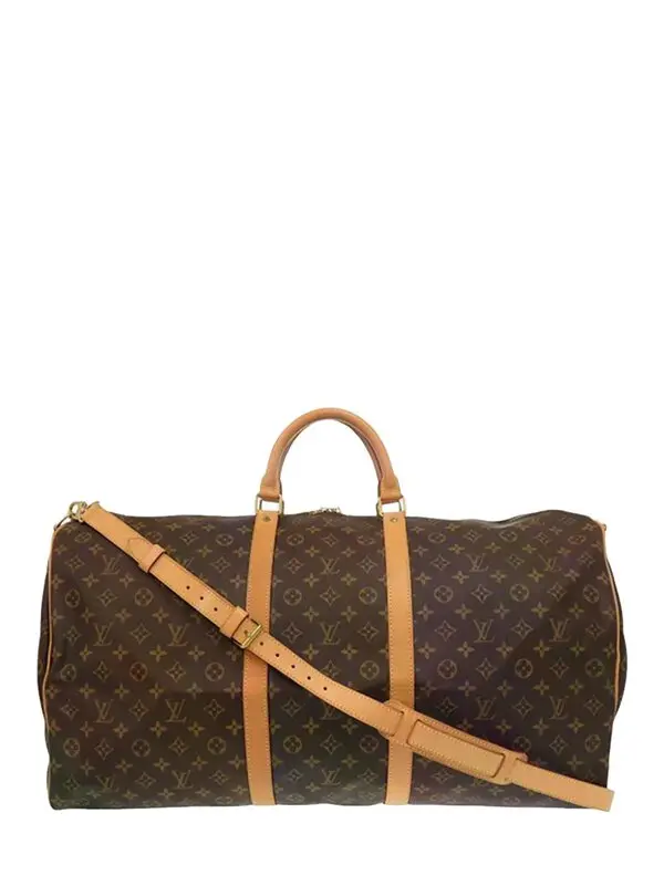 LOUIS VUITTON 1997 Monogram Keepall Bandouliere 60 Travel Bag - Brown