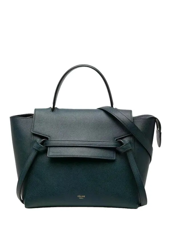 Celine 2017 Micro Grained Calfskin Belt Bag Satchel - Blue