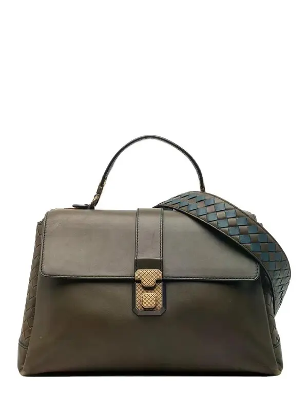 Bottega Veneta Medium Intrecciato Trimmed Nappa Piazza Satchel 2012-2026 - Brown