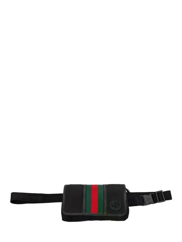 Gucci Nylon Interlocking G Web Belt Bag - Black