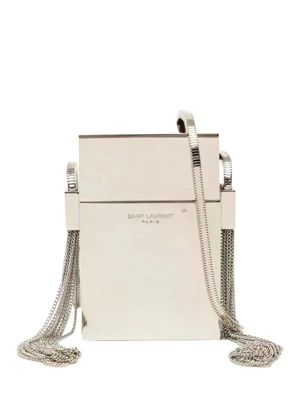 Saint Laurent 2018 Mini Lambskin Smoking Box Crossbody Bag - White