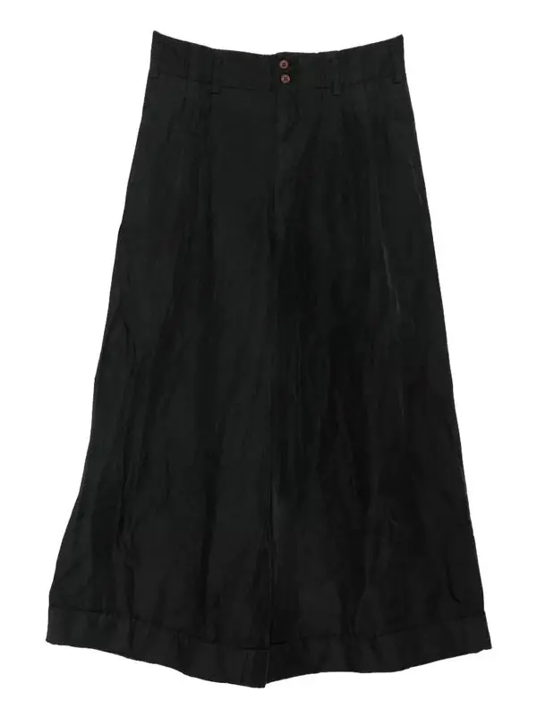 Comme Des Garçons Crinkled Wide-leg Trousers - Black