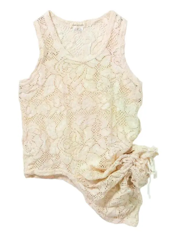 Comme Des Garçons Floral-embroidered Vest - Neutrals