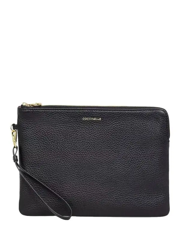 COCCINELLE Large Alias Leather Clutch - Black