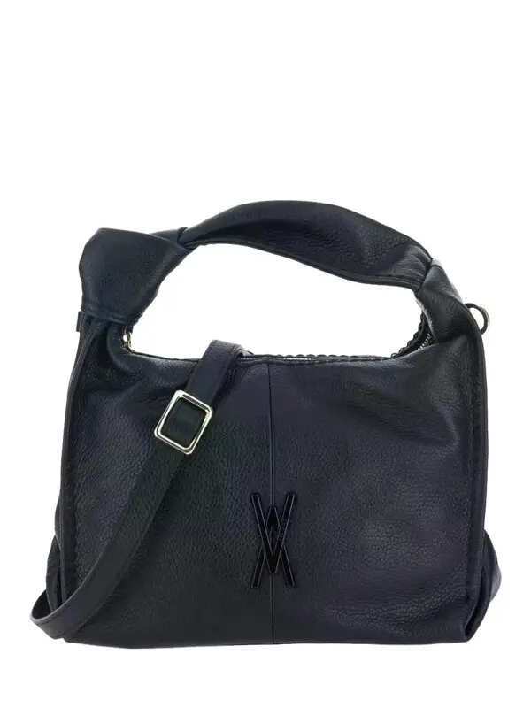VISONA` Knotted-handle Logo-plaque Shoulder Bag - Black