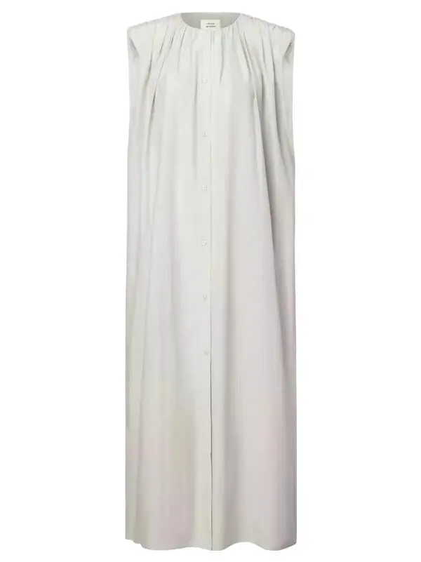 Loulou De Saison Button-fastening Midi Dress - Neutrals