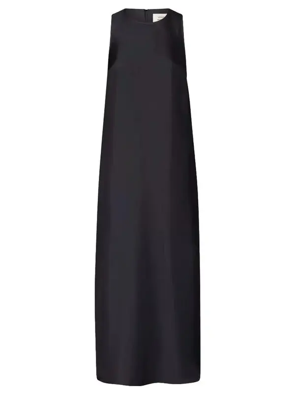 Loulou De Saison Paloma Twisted Silk Midi Dress - Black