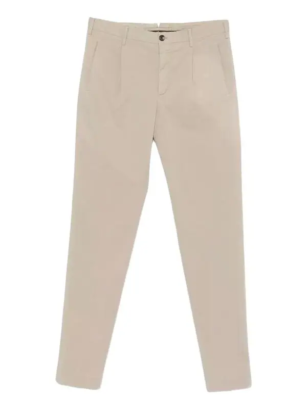 Incotex Pleat-detail Tapered Trousers - Neutrals