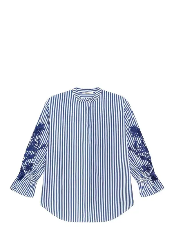 Malìparmi Striped Embroidered Shirt - Blue