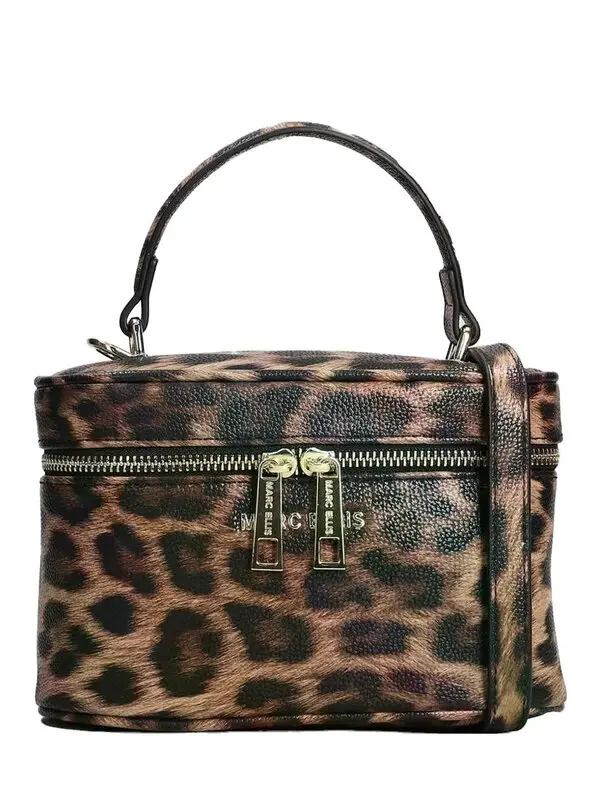 MARC ELLIS Leopard Print Shoulder Bag - Brown