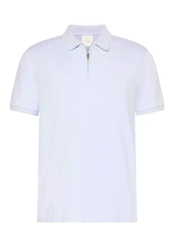 Calvin Klein Zip-fastening Logo-patch Polo Shirt - Blue
