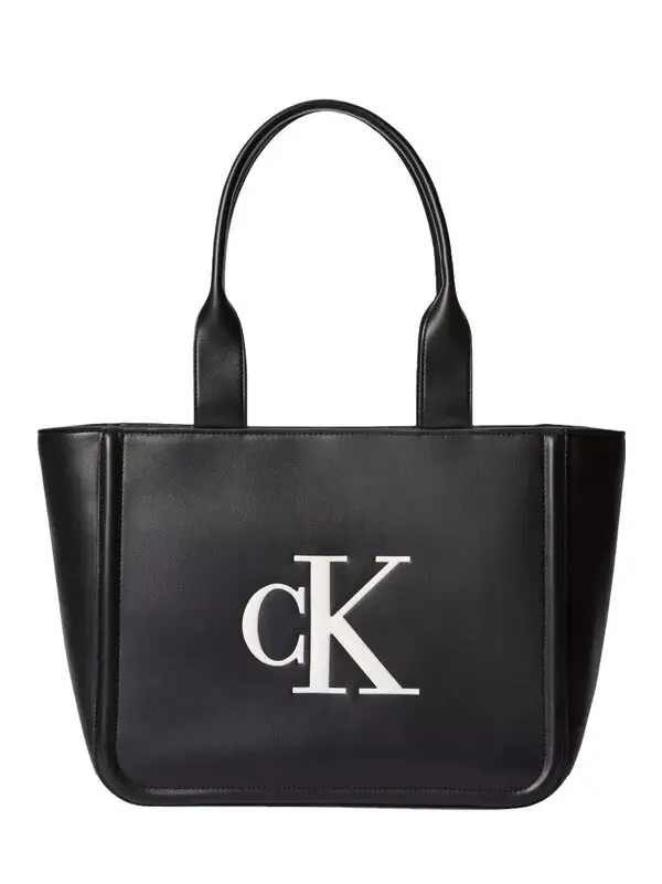 Calvin Klein Embossed-logo Tote Bag - Black