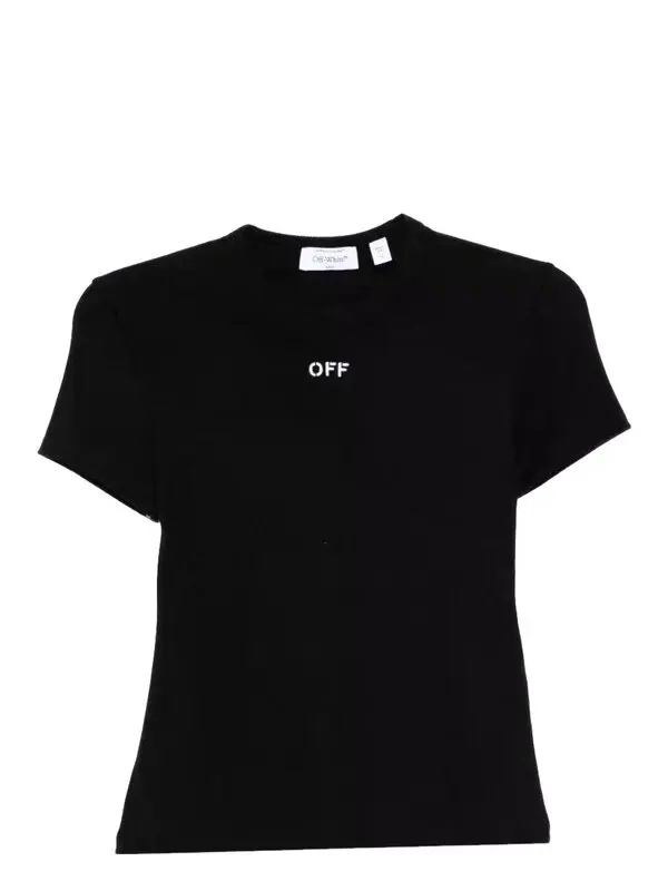 Off-White Stamp Ribbed T-shirt - Black