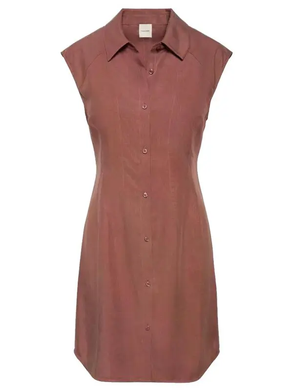 Calvin Klein Linen-blend Mini Dress - Brown