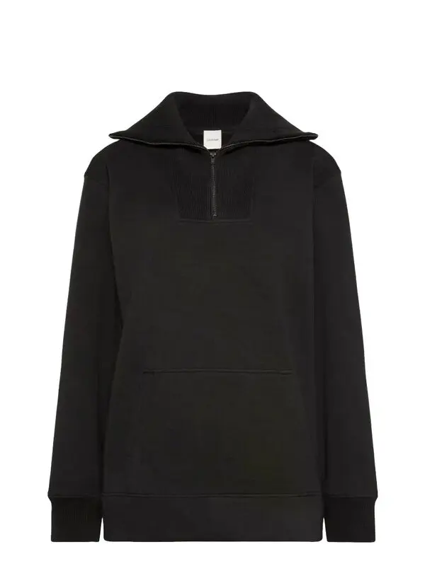 Calvin Klein Oversized Zip-collar Sweatshirt - Black