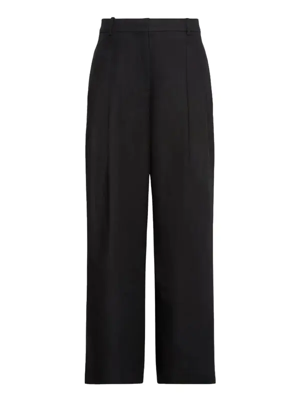 Calvin Klein Pleated Wide-leg Trousers - Black