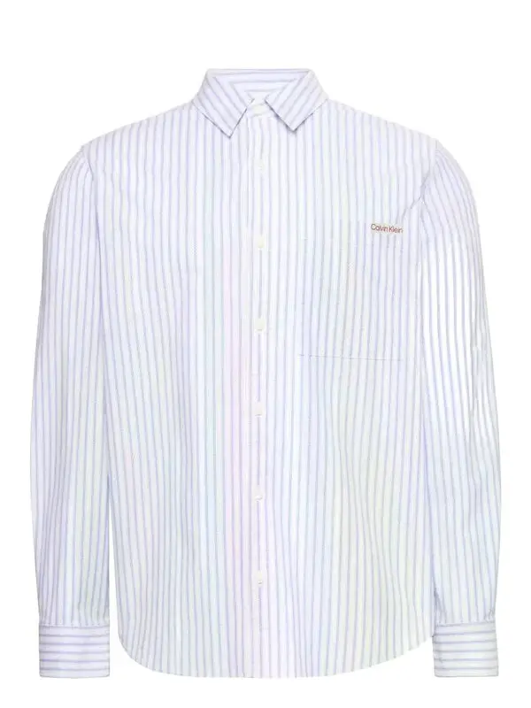 Calvin Klein Striped-pattern Button-down Shirt - White