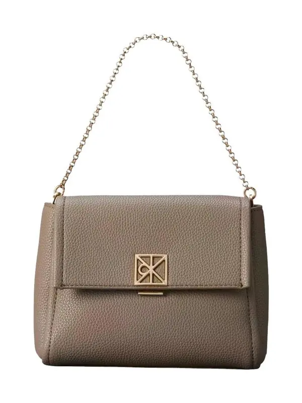 Calvin Klein Leather Shoulder Bag - Neutrals