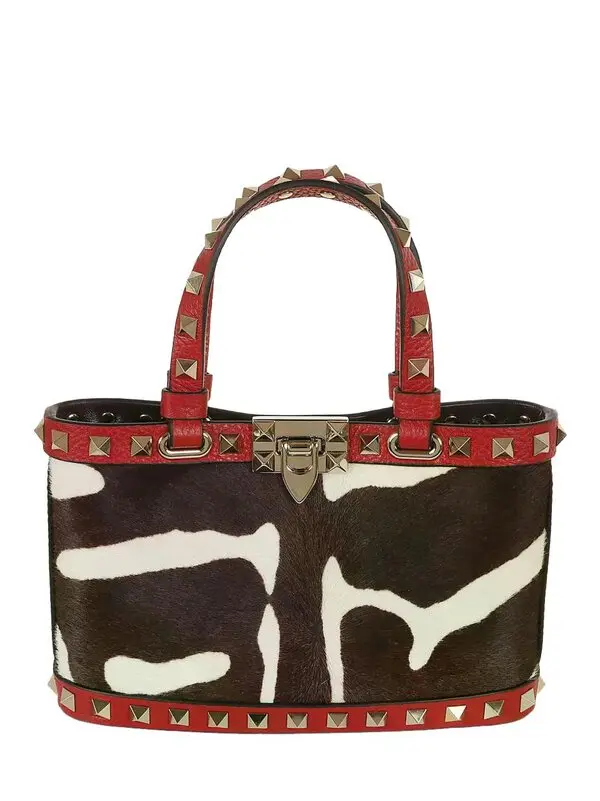 Valentino Garavani Rockstud Animal-print Clutch Bag - Black