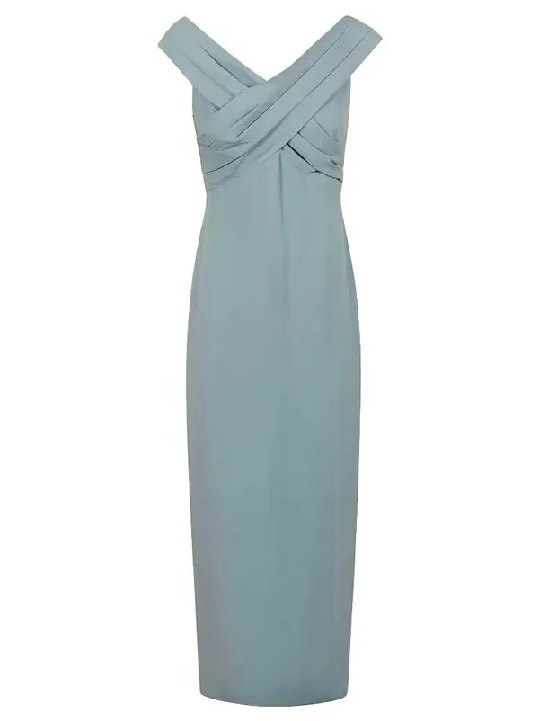 Ralph Lauren Off-shoulder Midi Dress - Blue